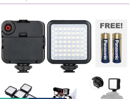 W49 Mini Interlock Camera 6000K LED Light Panel with hotshoe mount ...