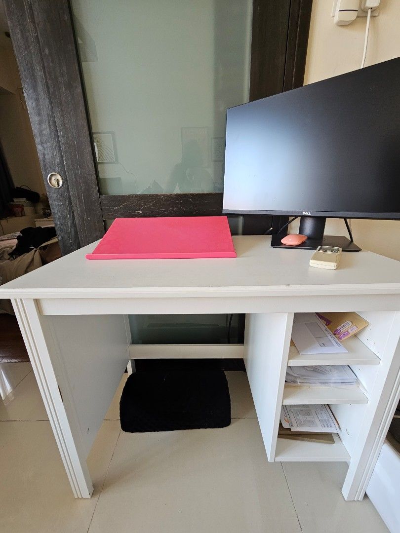 White Ikea desk / Study Table, Furniture & Home Living, Furniture ...