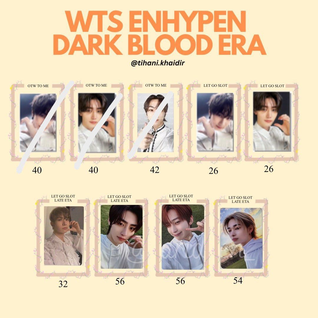 WTS LFB LET GO SLOT ENHYPEN ENHA DARK BLOOD FATE WORLD TOUR MERCH WINDBREAKER YUI YOU PC ...