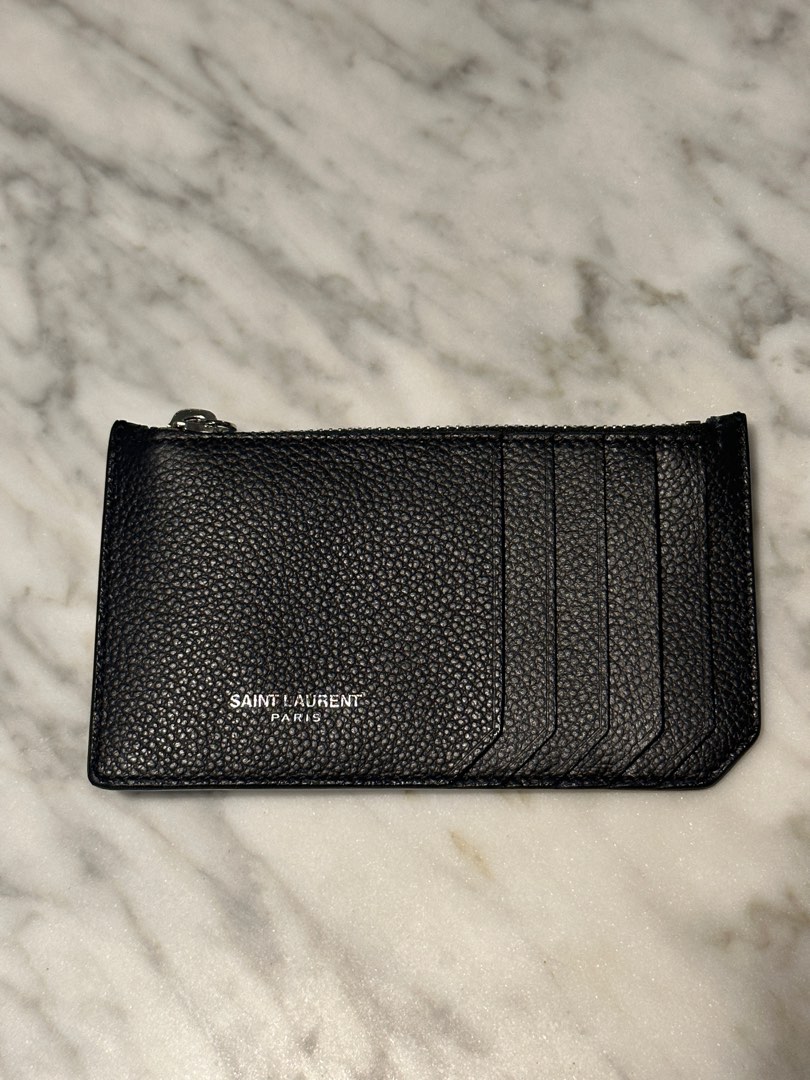 YSL Saint Laurent card holder with zip compartment, Luxury, Bags ...