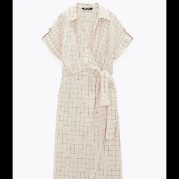 Zara checkered wrap dress, Women's Fashion, Dresses & Sets, Dresses on ...
