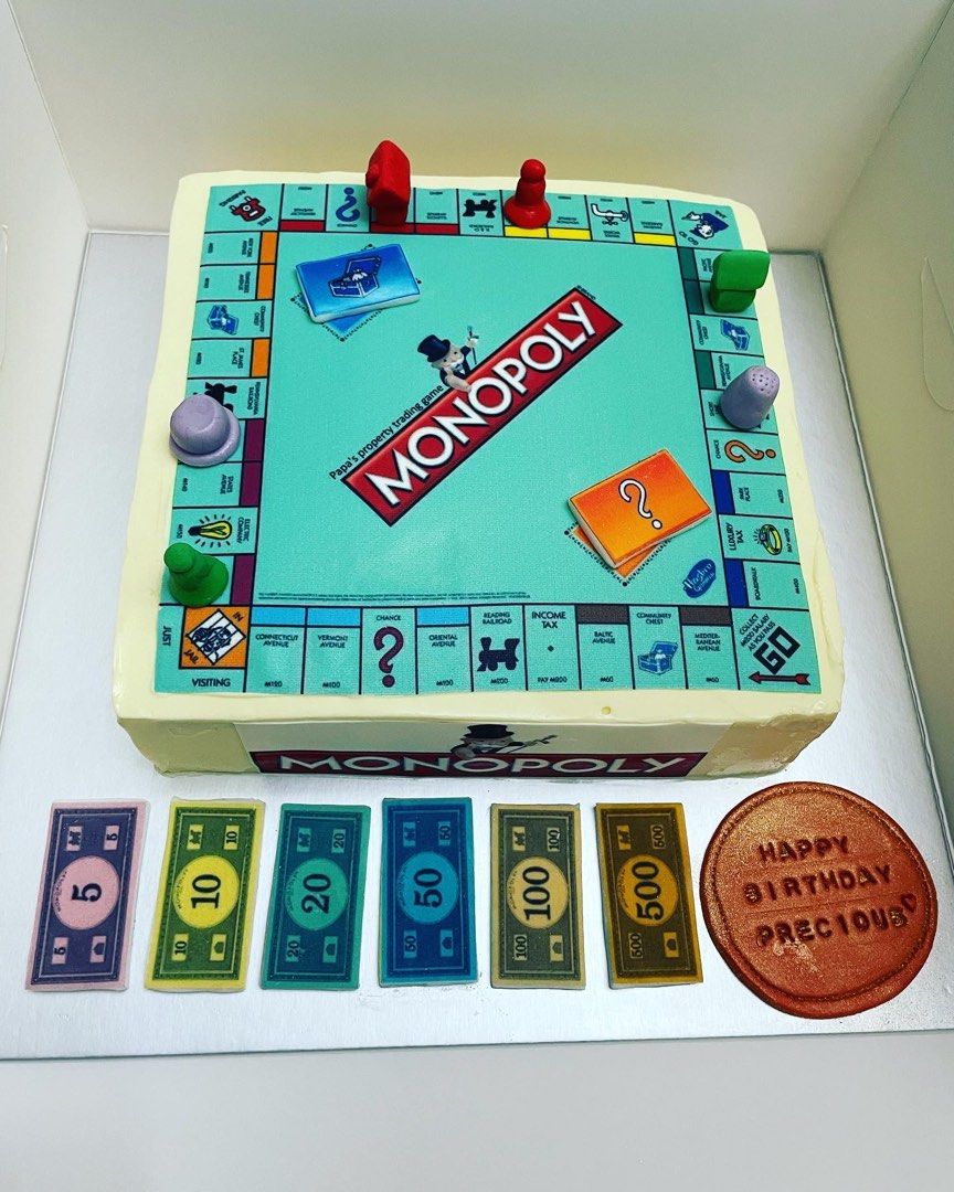 1kg Monopoly themed cake, Food & Drinks, Homemade Bakes on Carousell