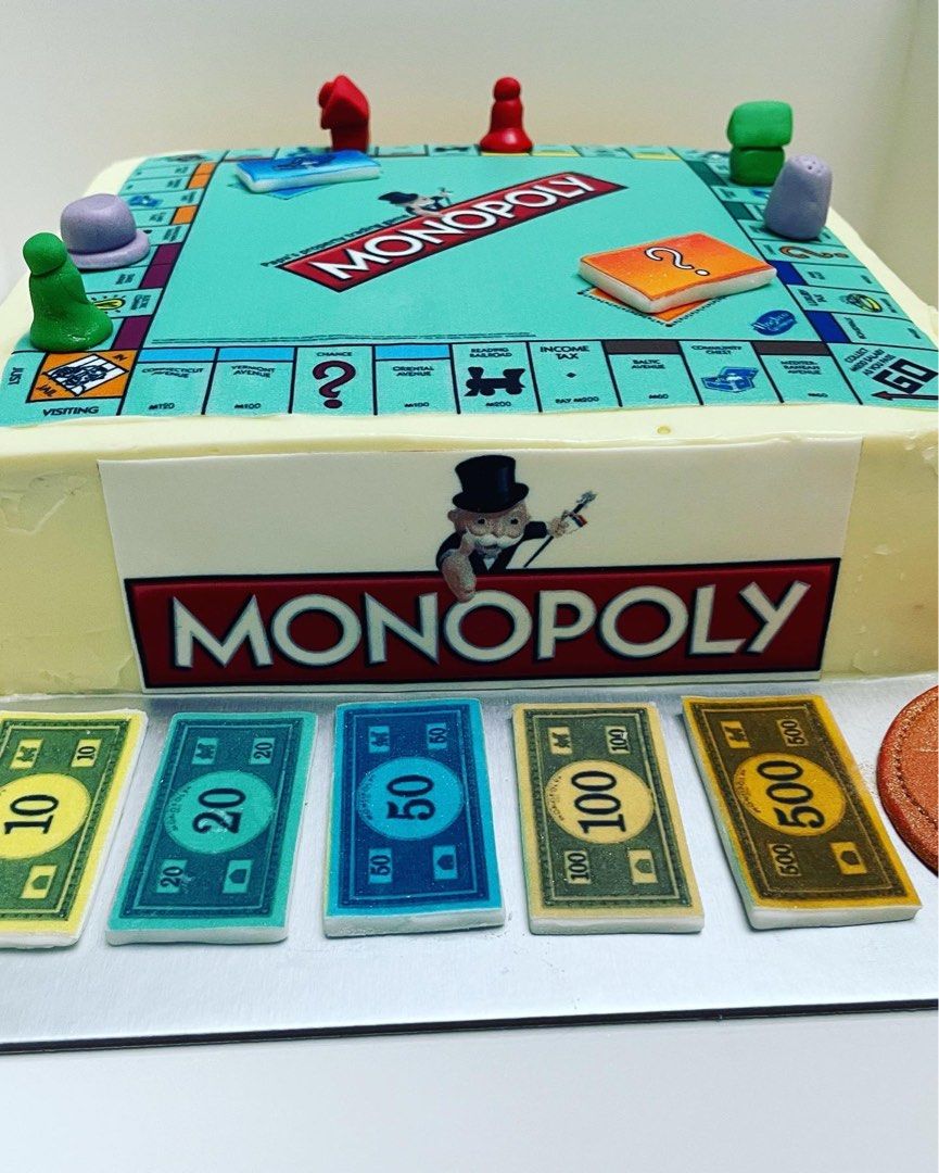 1kg Monopoly themed cake, Food & Drinks, Homemade Bakes on Carousell