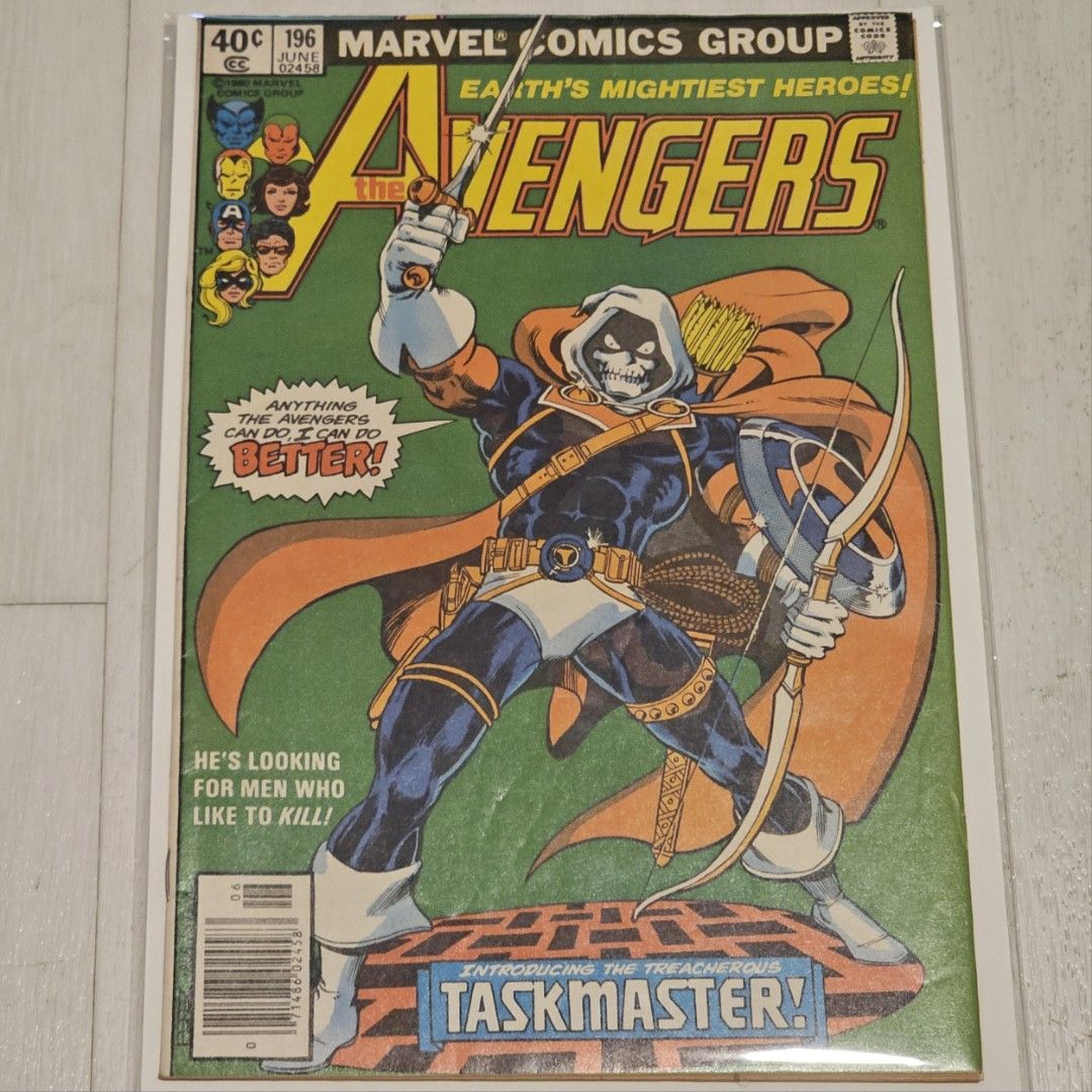 1ST APPEARANCE TASKMASTER MARVEL AVENGERS #196 June 1980, Hobbies ...