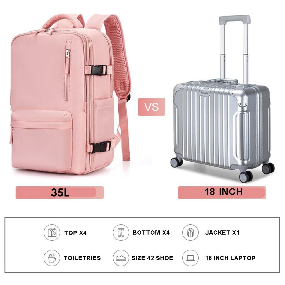 32L Travel Backpack Unisex Light travel Cabin Bag Multi compartment ...