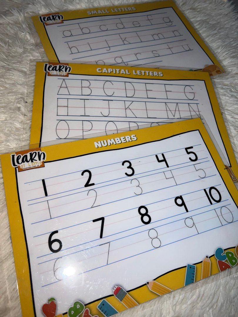 3pieces set Laminated erasable tracing activity to learn writing ...