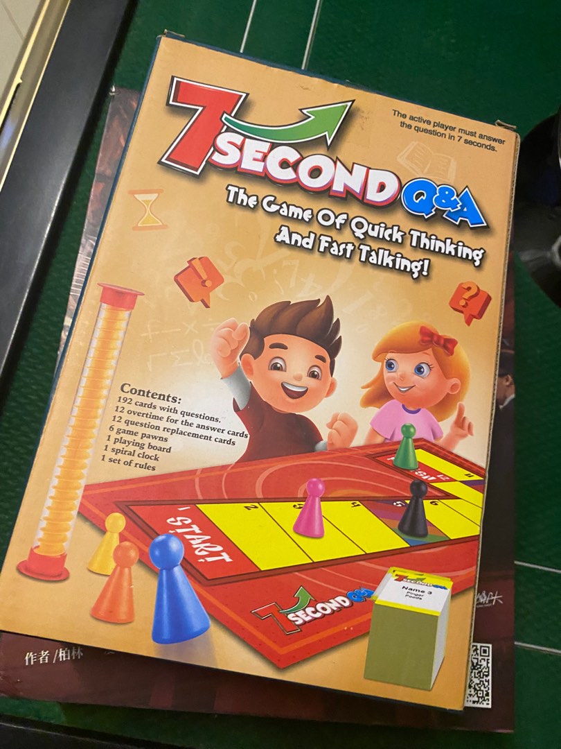 7 second q&a board game, 興趣及遊戲, 玩具 & 遊戲類 - Carousell