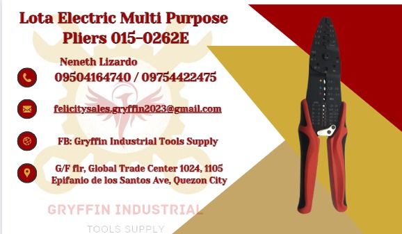 " LOTA " ELECTRIC MULTI PURPOSE PLIERS, Commercial & Industrial, Industrial Equipment on Carousell