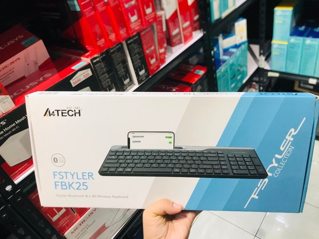 A4Tech FBK25 Fstyler Bluetooth & 2.4G Wireless Keyboard Black ...