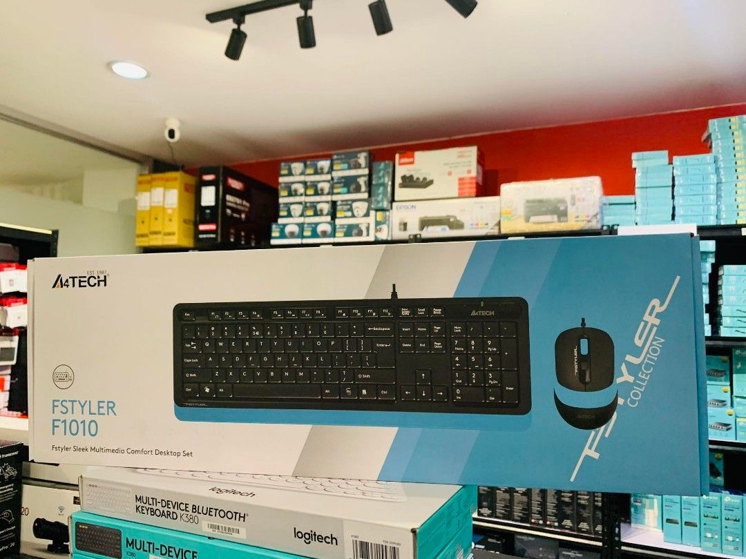 A4Tech Fstyler F1010 Keyboard Mouse Combo USB Blue, Computers & Tech, Parts & Accessories ...