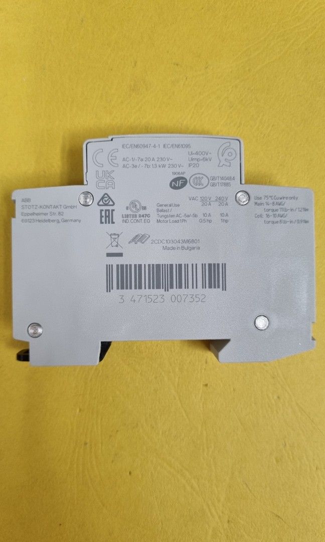 ABB ESB20-20N-01, Contactor, TV & Home Appliances, Electrical, Adaptors ...
