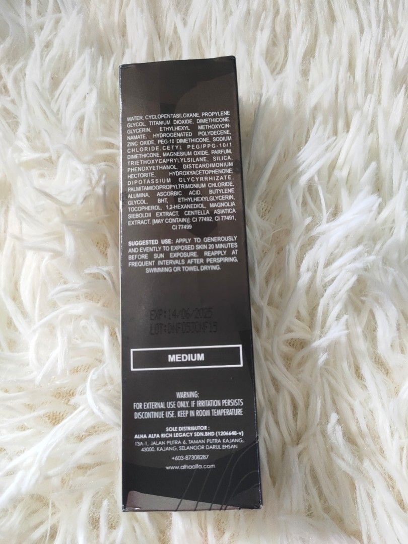 Alha Alfa Sunscreen + Foundation SPF50, Beauty & Personal Care, Face ...