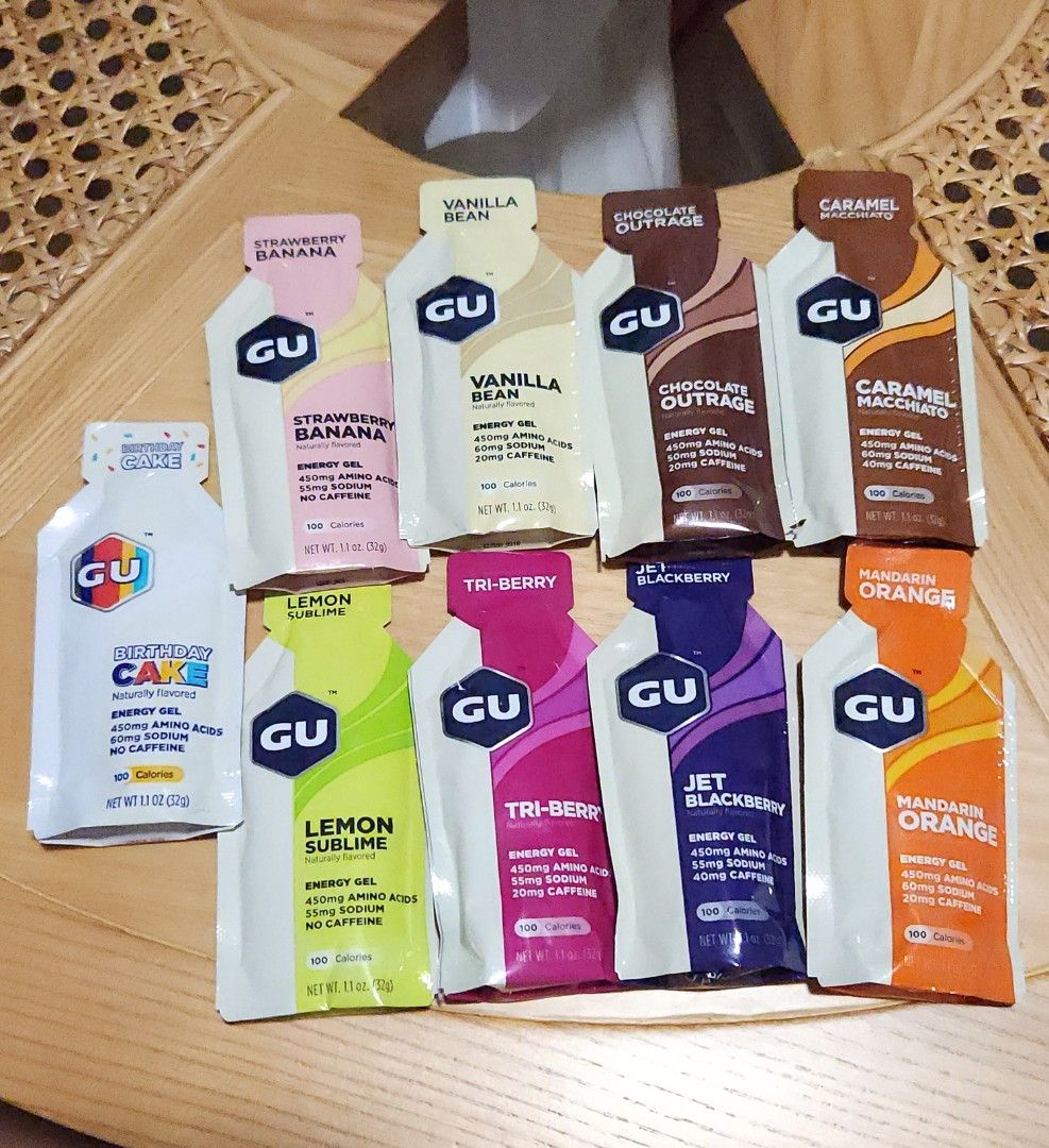 Assorted Flavors GU Energy Gel, Health & Nutrition, Health Supplements ...