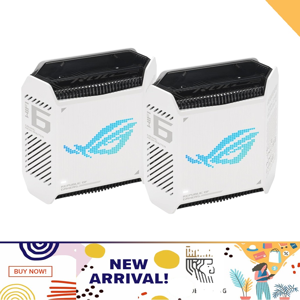 ASUS ROG Rapture GT6 (2PK) AX10000 Tri-Band WiFi 6 Gaming Mesh System ...