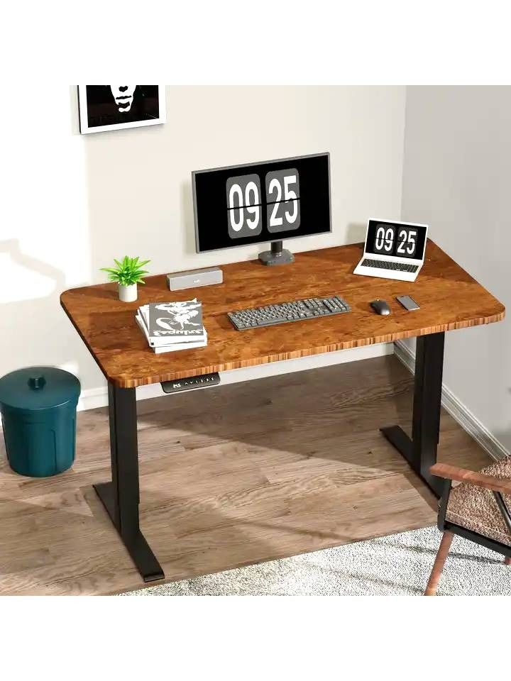 AUKI Ergonomic Desk With Wooden Color Tabletop 120*60 CM Electric ...
