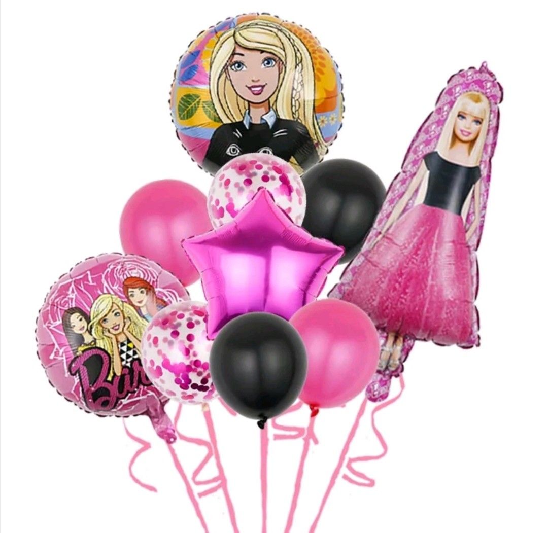 BARBIE FOIL BALLOON AND BALLOON SET, Hobbies & Toys, Stationary & Craft ...
