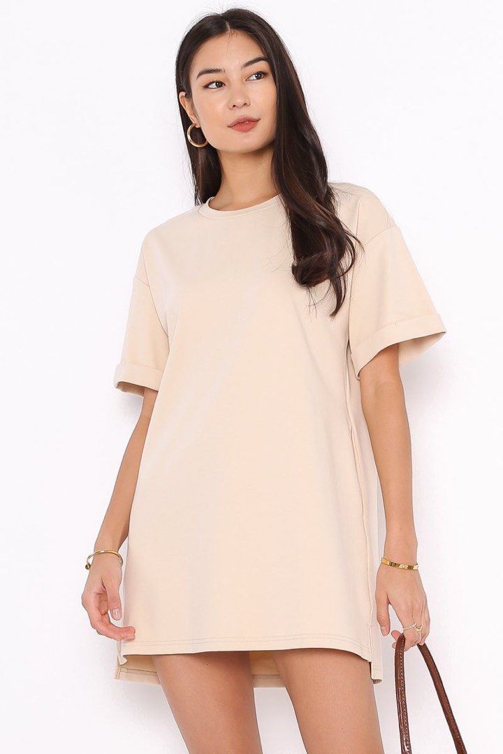BNWT SPG Cassie Shirt Dress (Milk Tea), Women's Fashion, Dresses & Sets ...