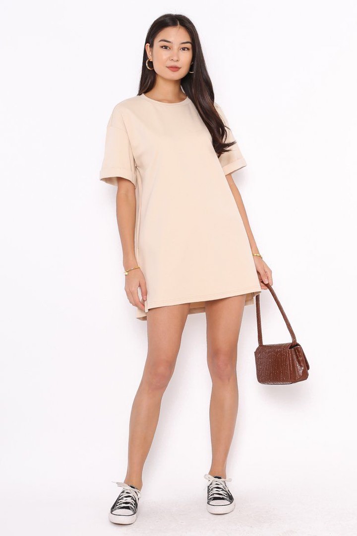 BNWT SPG Cassie Shirt Dress (Milk Tea), Women's Fashion, Dresses & Sets ...