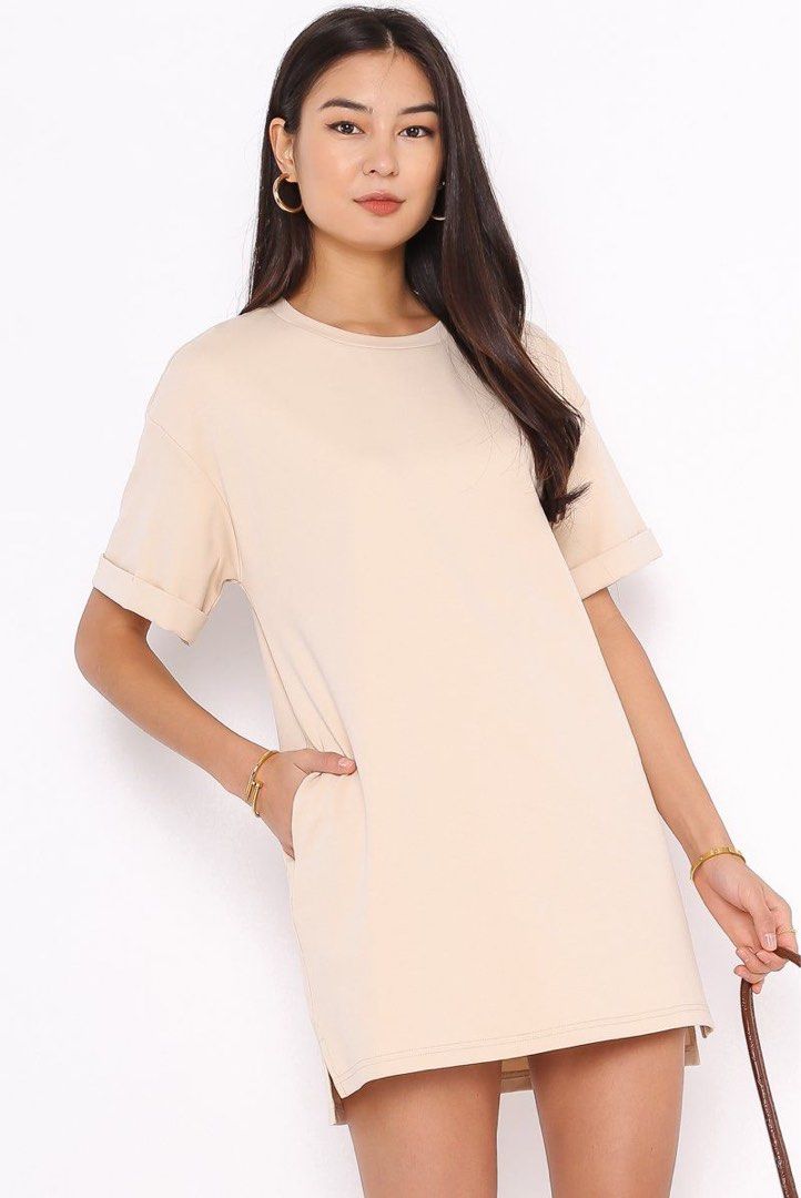 BNWT SPG Cassie Shirt Dress (Milk Tea), Women's Fashion, Dresses & Sets ...
