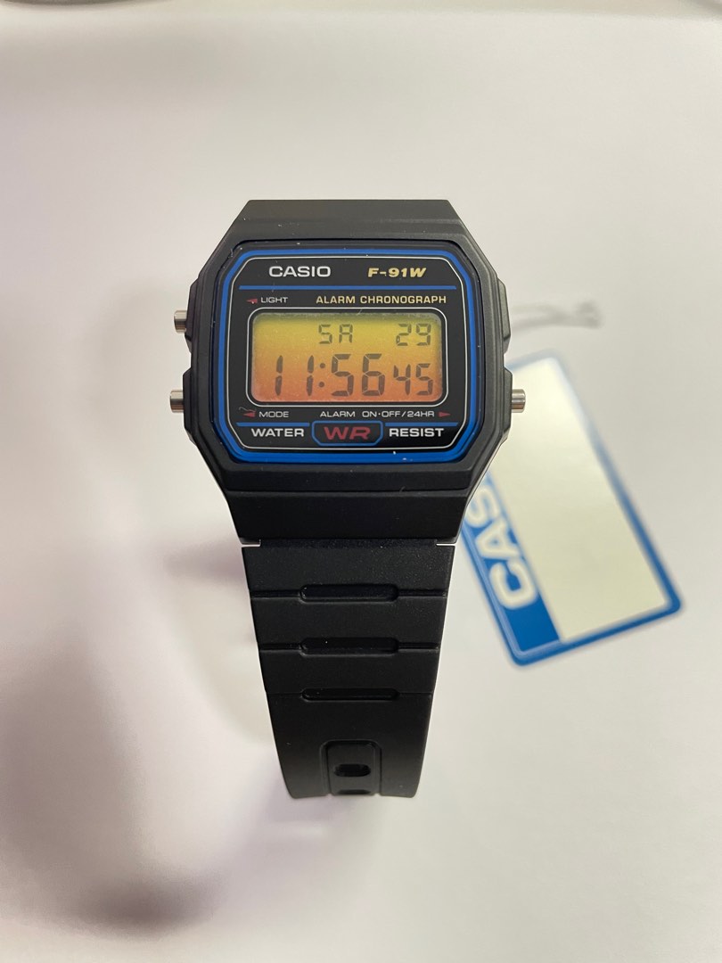 Casio F91-W Gradient Filter Mod Sunset, Men's Fashion, Watches ...