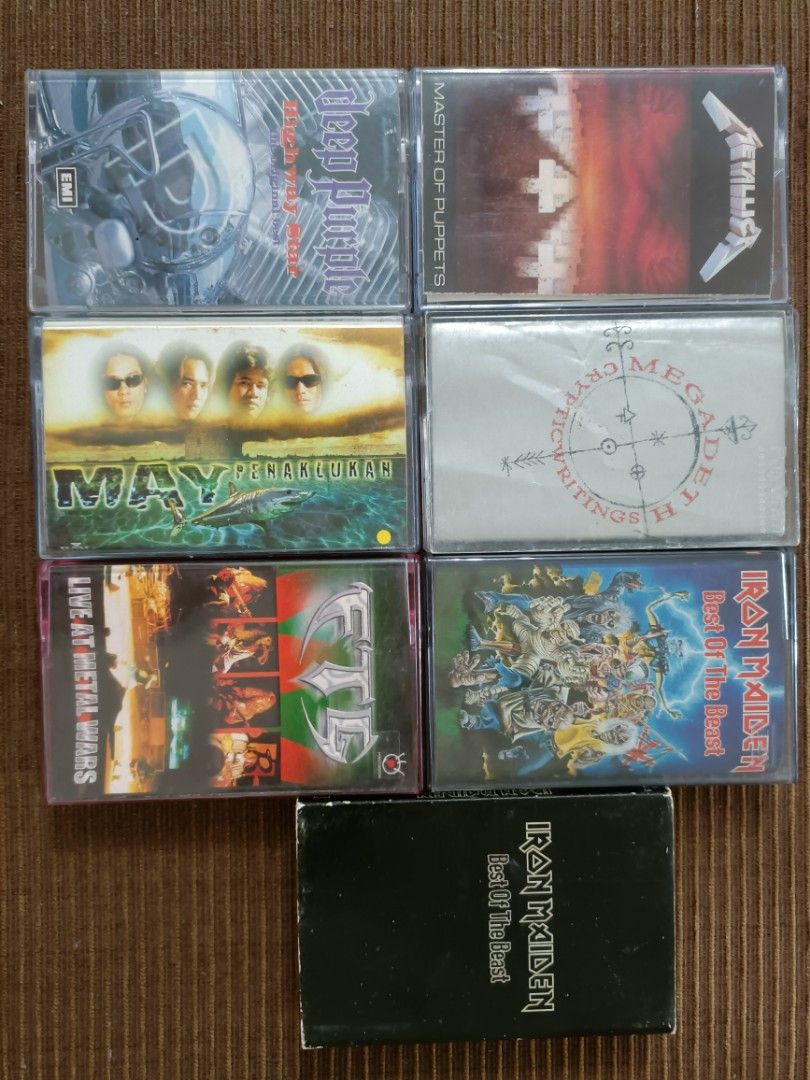 Cassette Inlay Metallica, Megadeth, Iron Maiden, Deep Purple, May & FTG ...