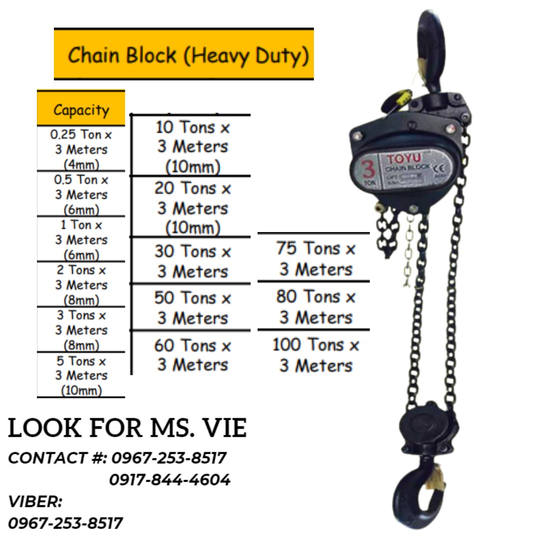 CHAIN BLOCK (HEAVY DUTY), Commercial & Industrial, Industrial Equipment ...