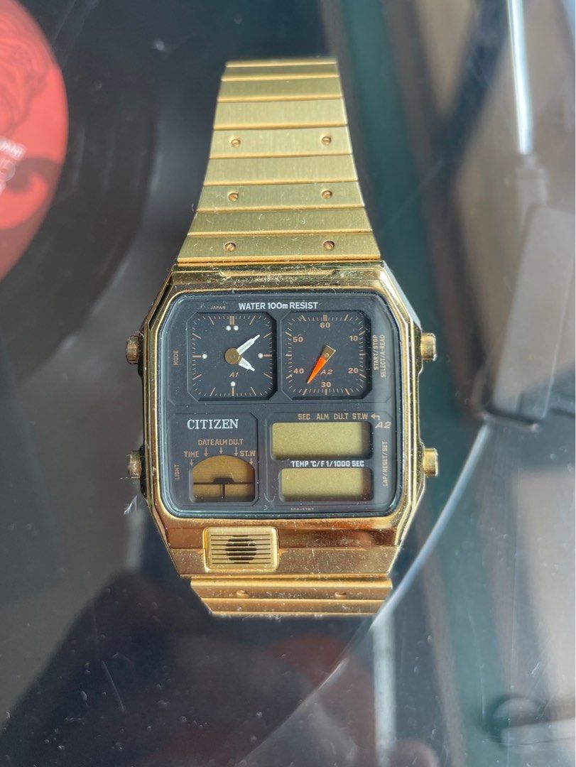 Citizen Ana Digi Temp Gold (Black Dial), Men's Fashion, Watches ...