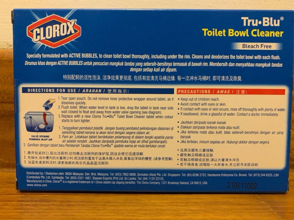 CLOROX True-blue Toilet Bowel Cleaner, Furniture & Home Living ...
