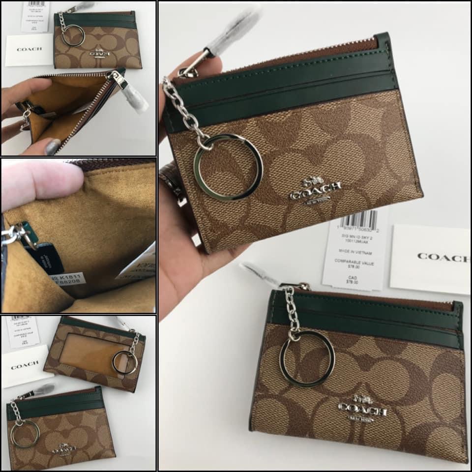 Coach Coin Purse in Green and Brown, Women's Fashion, Bags & Wallets ...