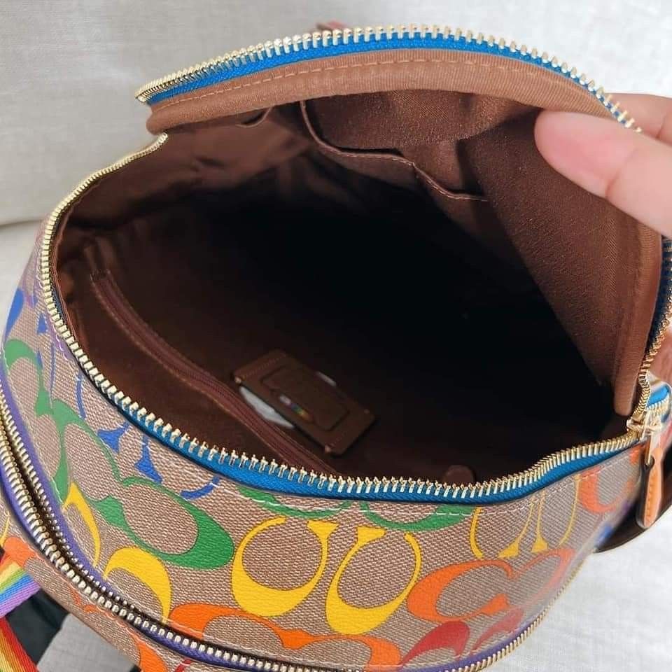 Coach Court Medium Rainbow Backpack, Women's Fashion, Bags & Wallets ...