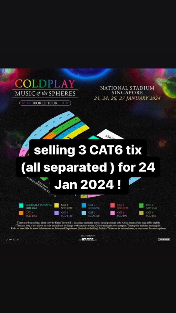 COLDPLAY CAT 6 TIX 24JAN, Tickets & Vouchers, Event Tickets on Carousell