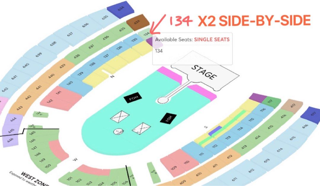 COLDPLAY SINGAPORE 26 JANUARY 2024 FRIDAY WEEKEND SEATING SIDE-BY-SIDE ...