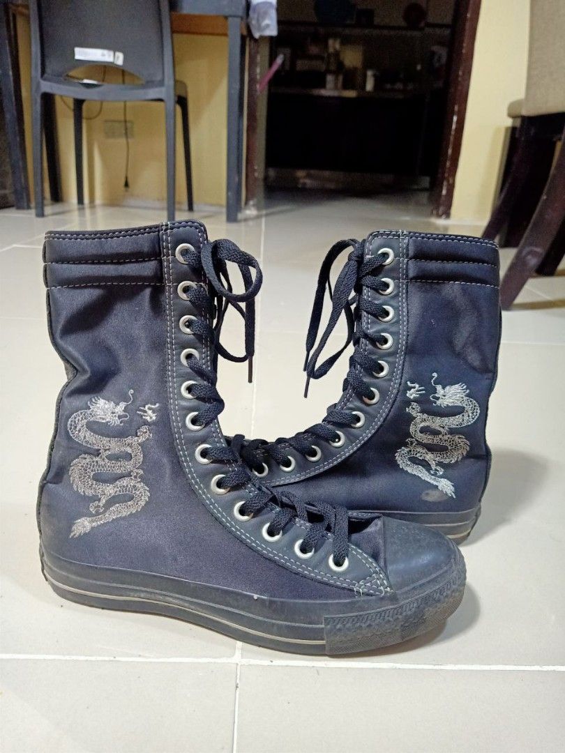 Converse Satin Dragon High Cut, Women's Fashion, Footwear, Boots on ...