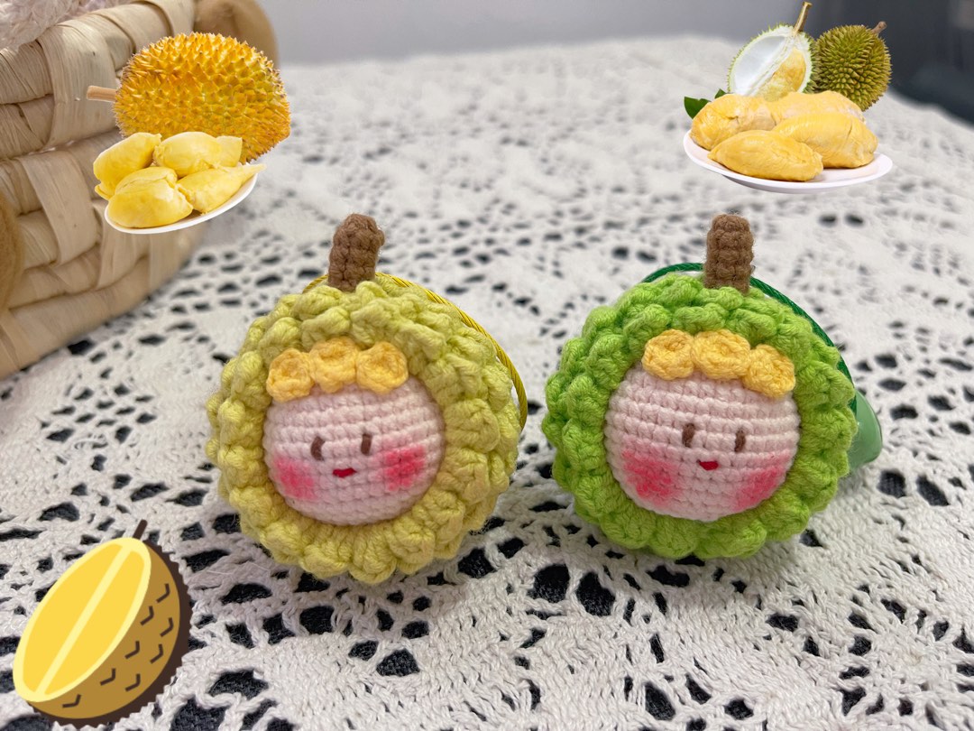 Crochet durian keychain, Hobbies & Toys, Stationery & Craft, Handmade ...