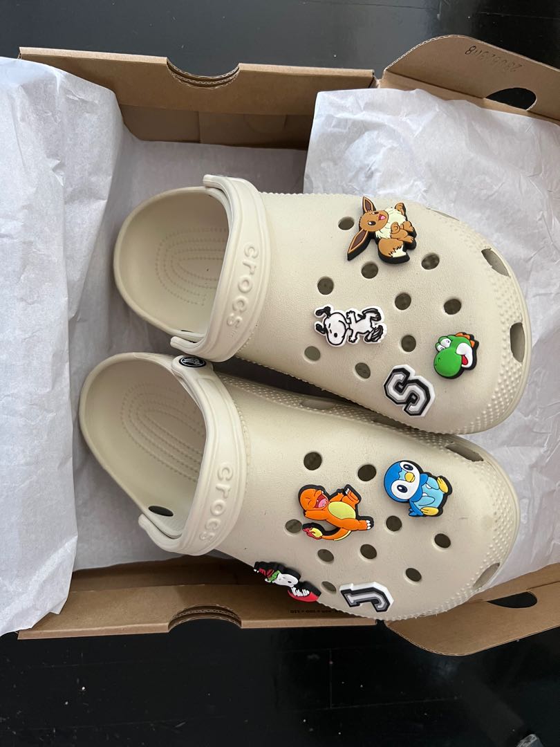 Crocs Bone Colour, Men's Fashion, Footwear, Flipflops and Slides on ...