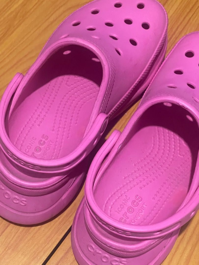Crocs clogs in hot pink, Women's Fashion, Footwear, Flats & Sandals on ...