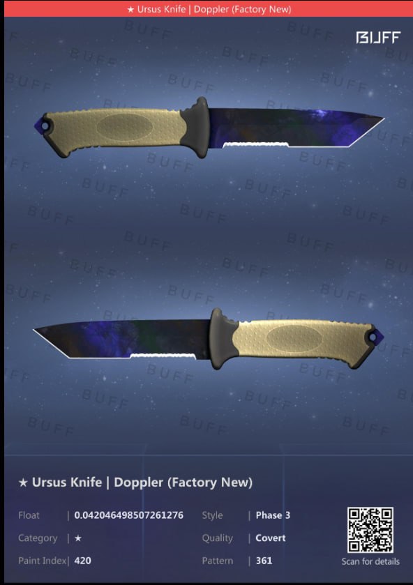 CSGO CS2 Ursus Knife Doppler, Video Gaming, Gaming Accessories, In-Game ...