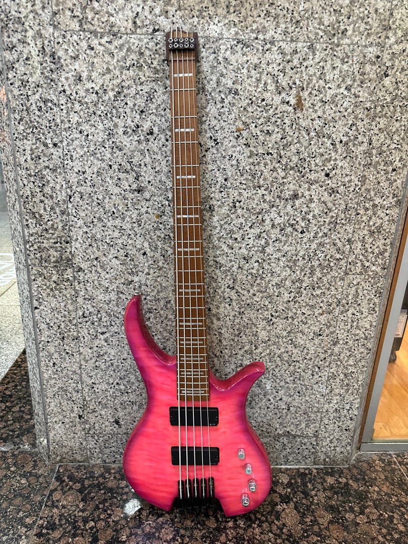 Custom made 5 String Headless Bass Guitar, Hobbies & Toys, Music ...