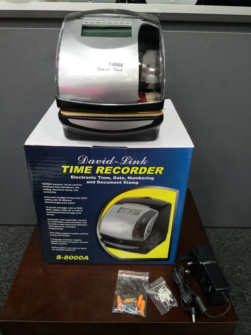 BNIB David-Link Time Recorder S-8000A, Computers & Tech, Office ...