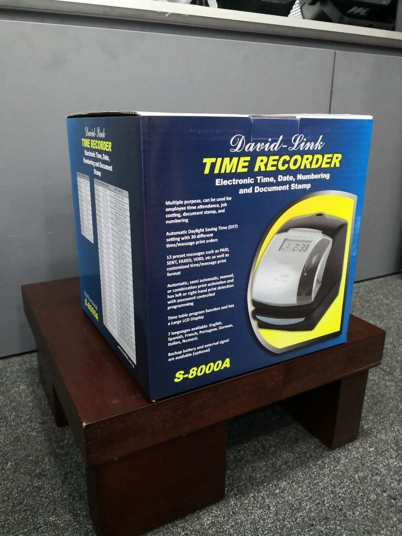 BNIB David-Link Time Recorder S-8000A, Computers & Tech, Office ...