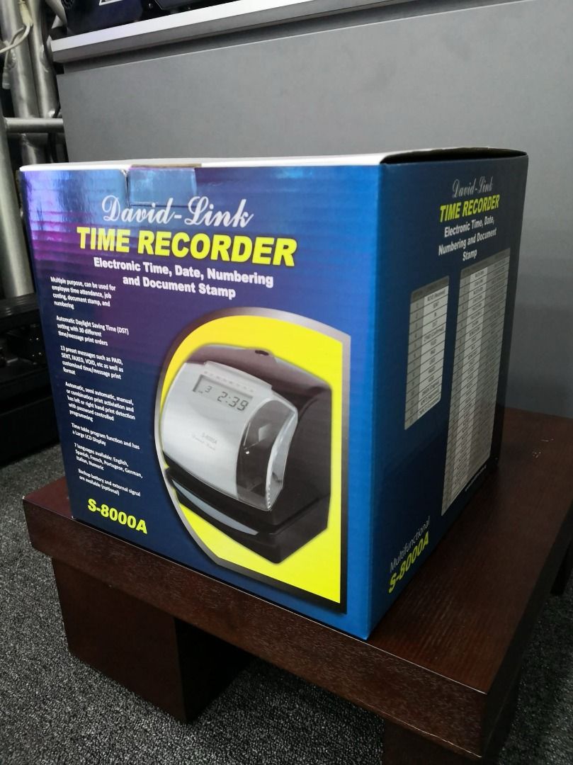BNIB David-Link Time Recorder S-8000A, Computers & Tech, Office ...