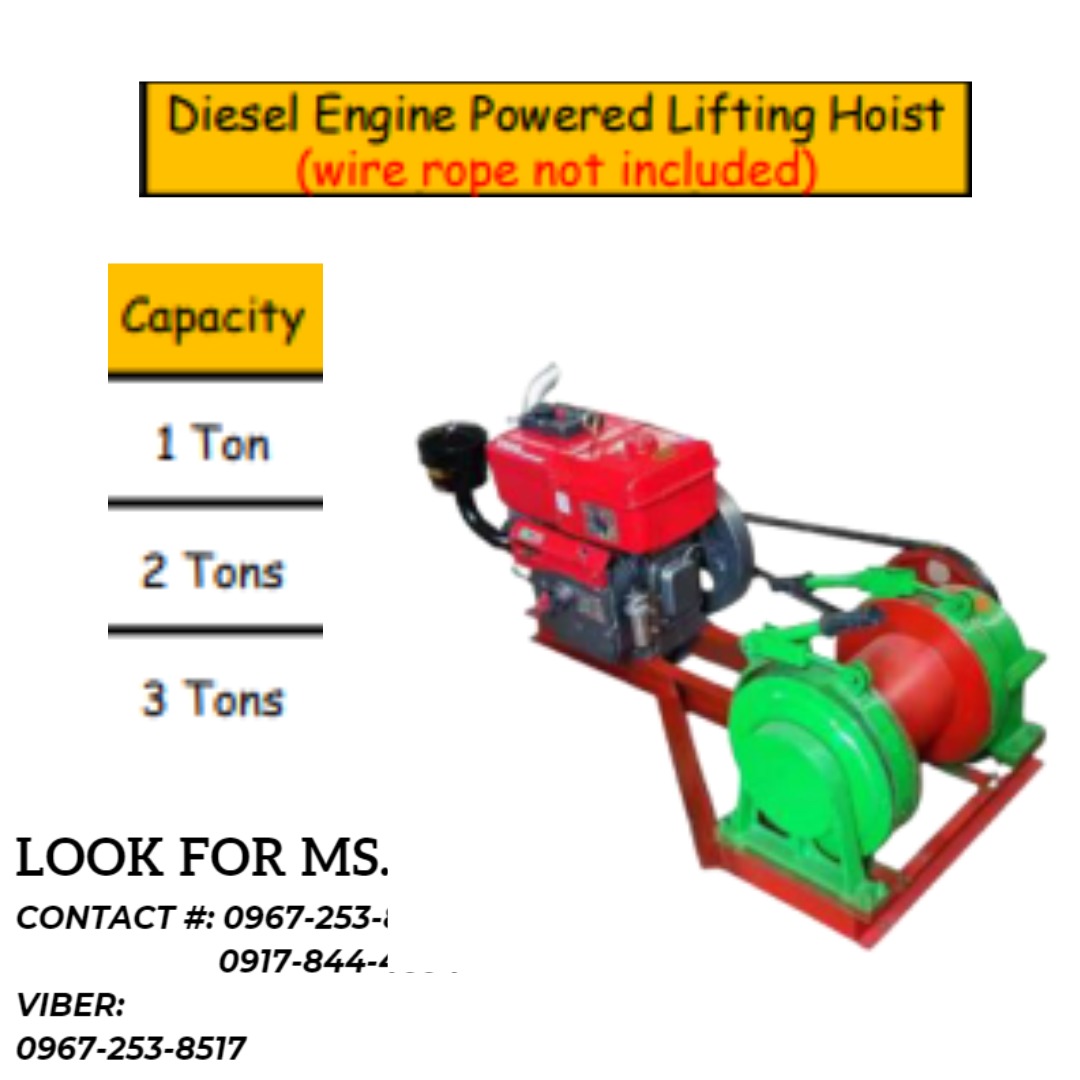 DIESEL ENGINE POWERED LIFTING HOIST, Commercial & Industrial ...