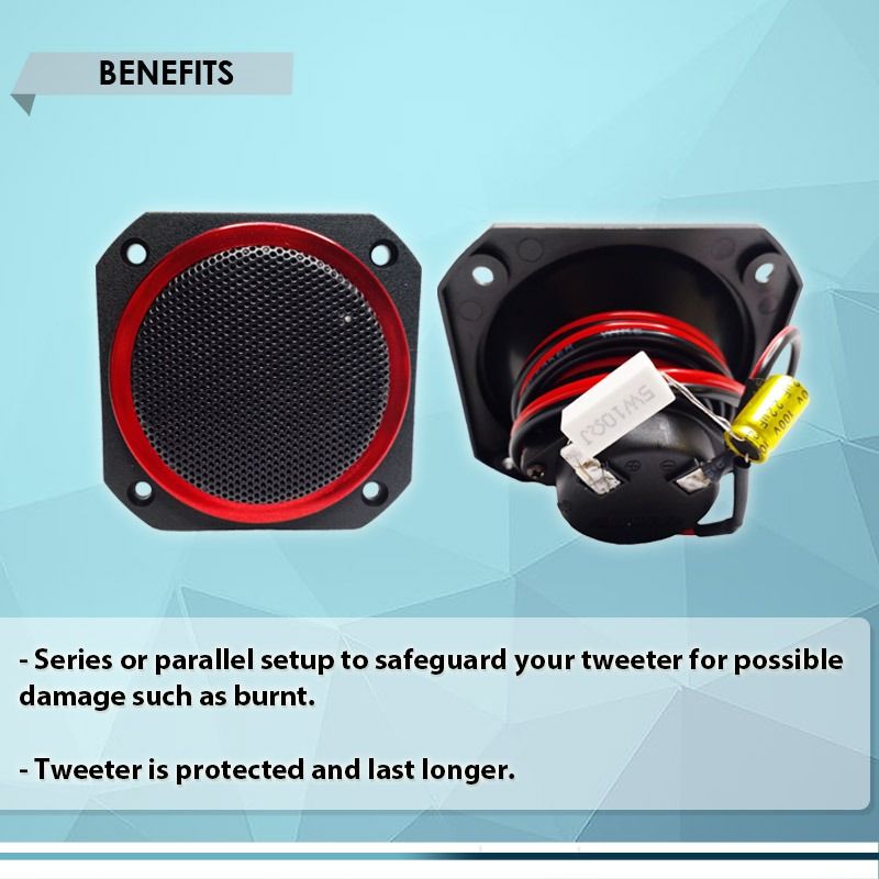 ELEET SUPER PIEZO TWEETER SPEAKER SPT-107A, 2.2uF CAPACITOR and 5w 10Ω ...