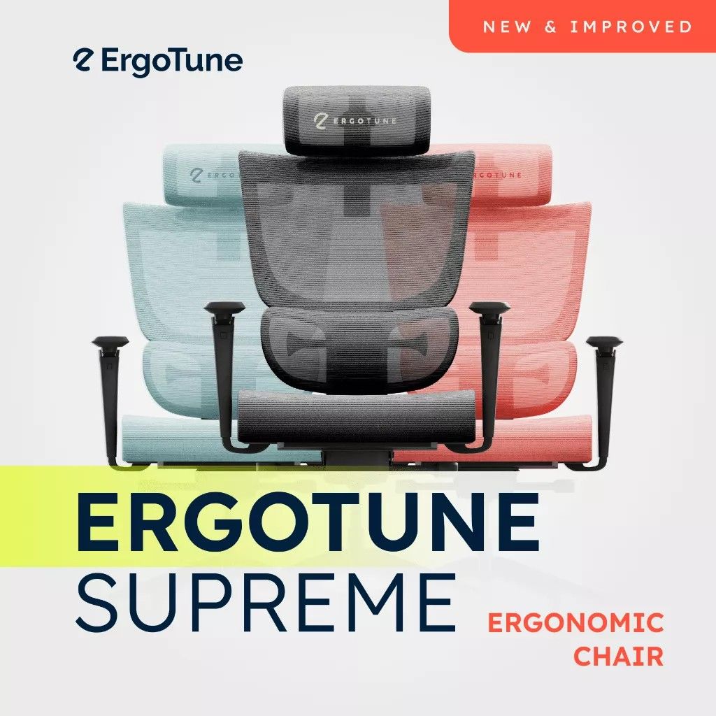 Ergotune Supreme V3 Charcoal, Furniture & Home Living, Furniture ...