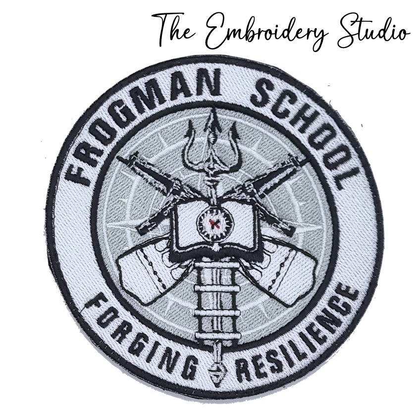 Frogman School Forging Resilience Patches Embroidery Needlework ...