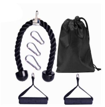 Gym Double-headed Rope Seven-piece Fitness Biceps Pull Rope Down ...