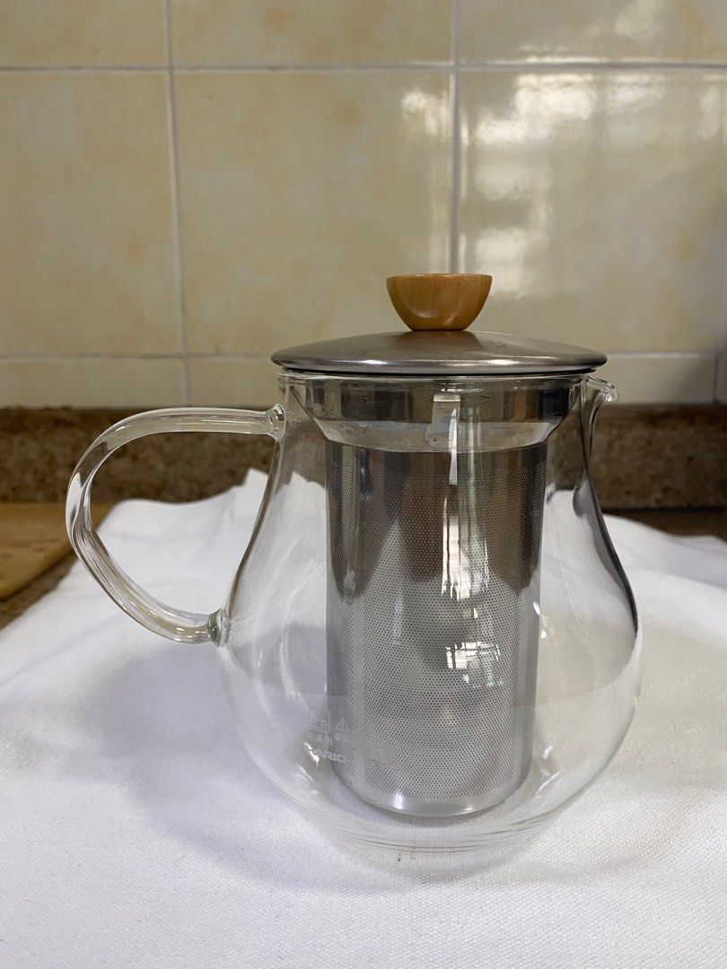 Hario Tea Pitcher with Stainless Steel Filter, 700ml, Clear, Furniture ...