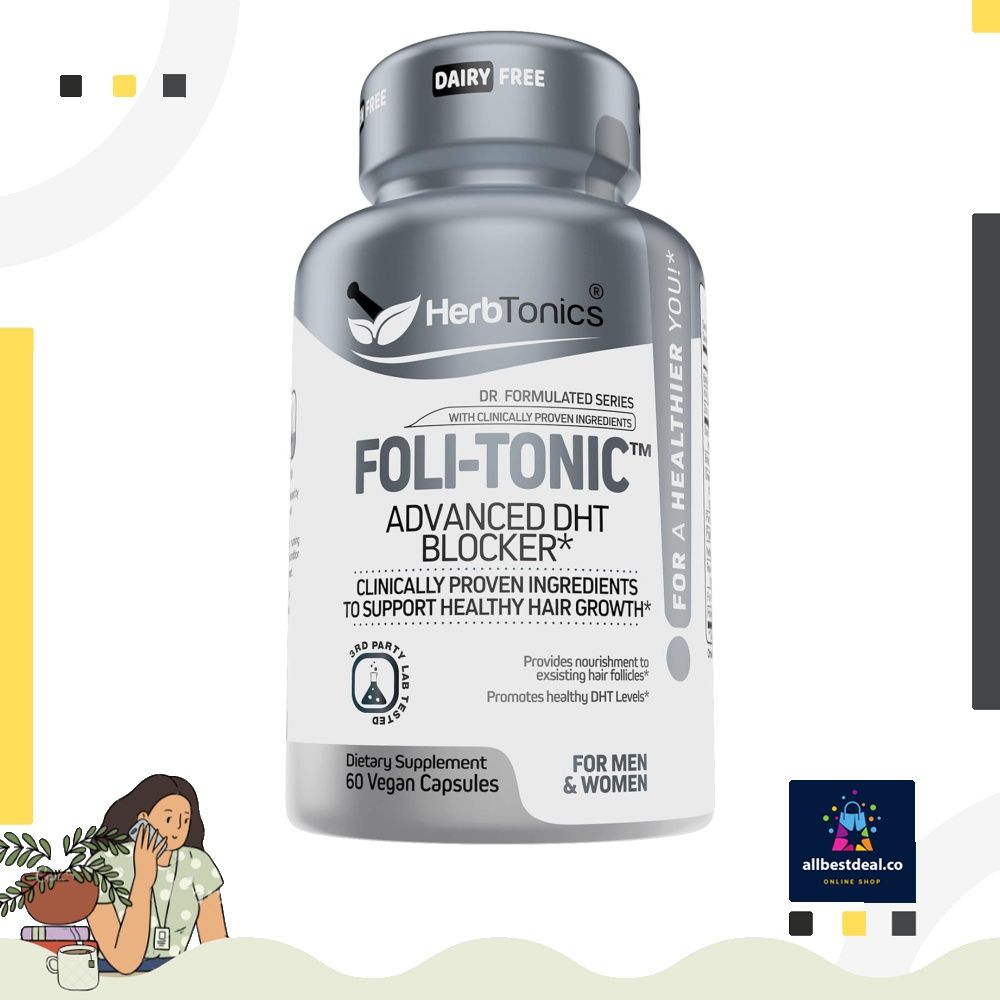 Herbtonics Foli-Tonic DHT Blocker To Stop Hair Loss Hair Thinning ...