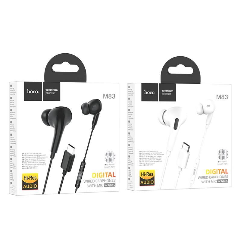 Hoco M83 Digital Wired Earphones with Mic Type C Stereo In-Ear Wire ...