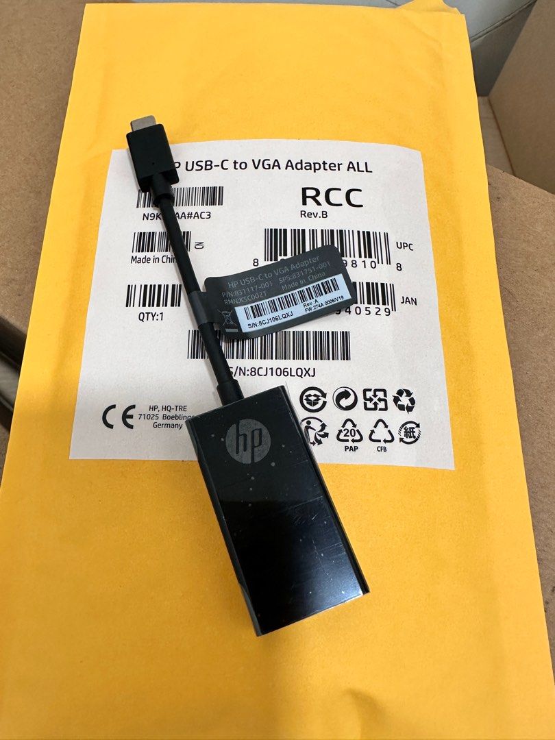 HP USB-C to VGA Adapter N9K76AA, Computers & Tech, Parts & Accessories ...